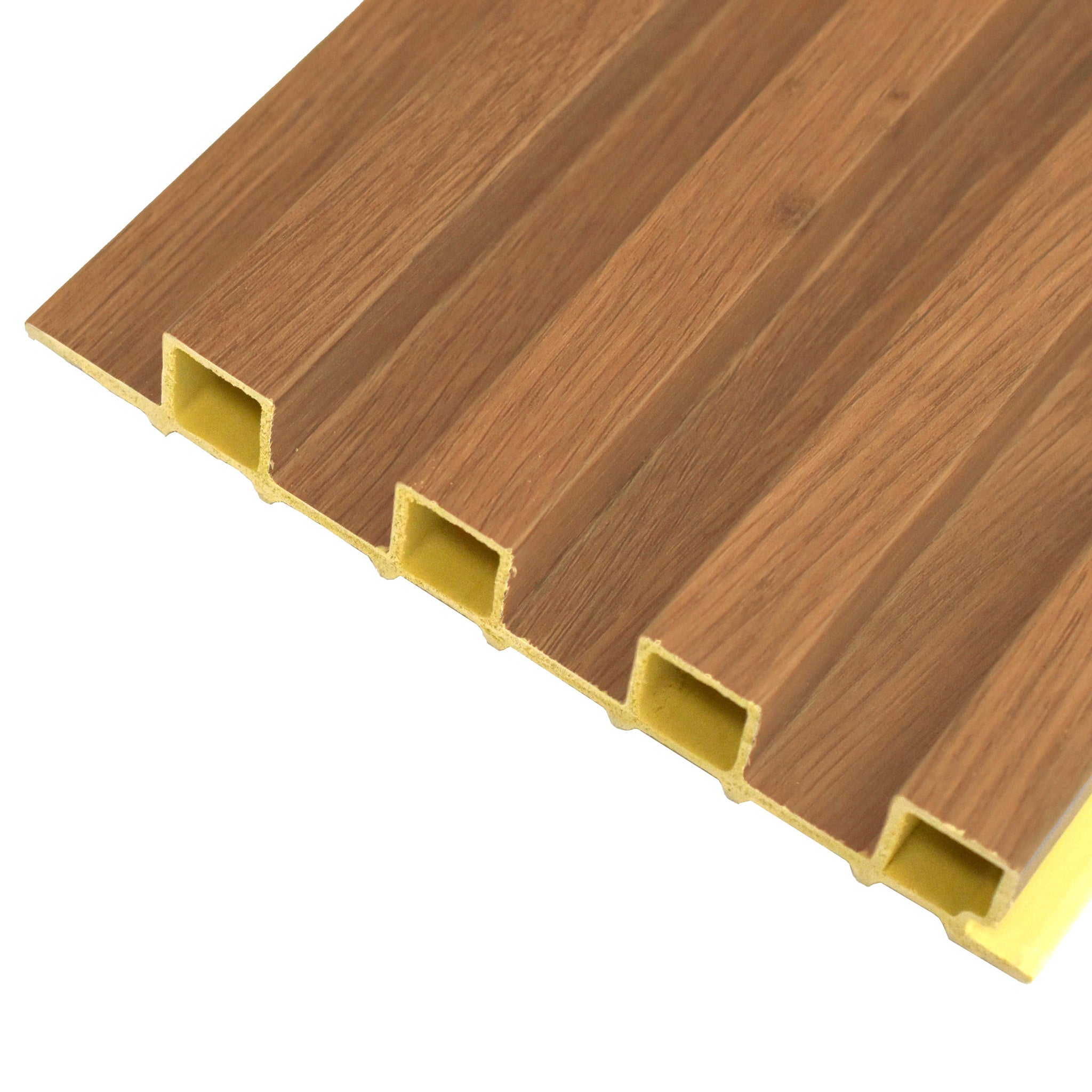 6.3"x114" Teak Brown WPC Fluted Wall Panel (W-04) (2900x160x24 mm)