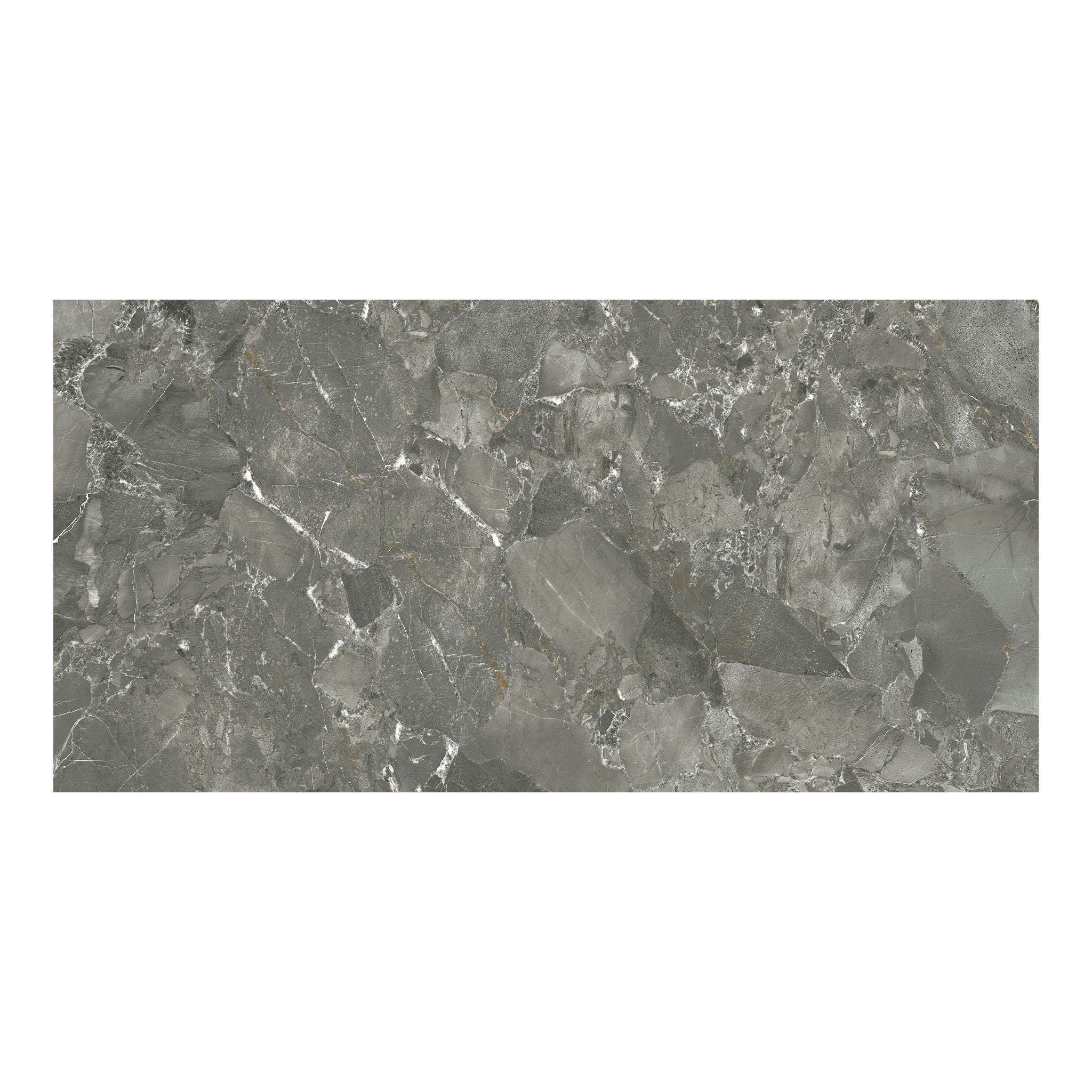 9mm 48x96 Greek Crystal Grey Porcelain Glazed Slab Final Sale (1200x24