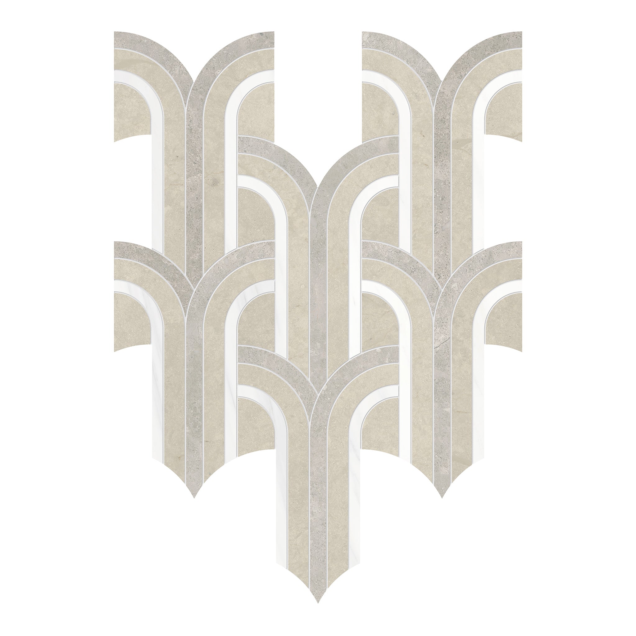 Celestia Arch Beige Honed Natural Stone Mosaic