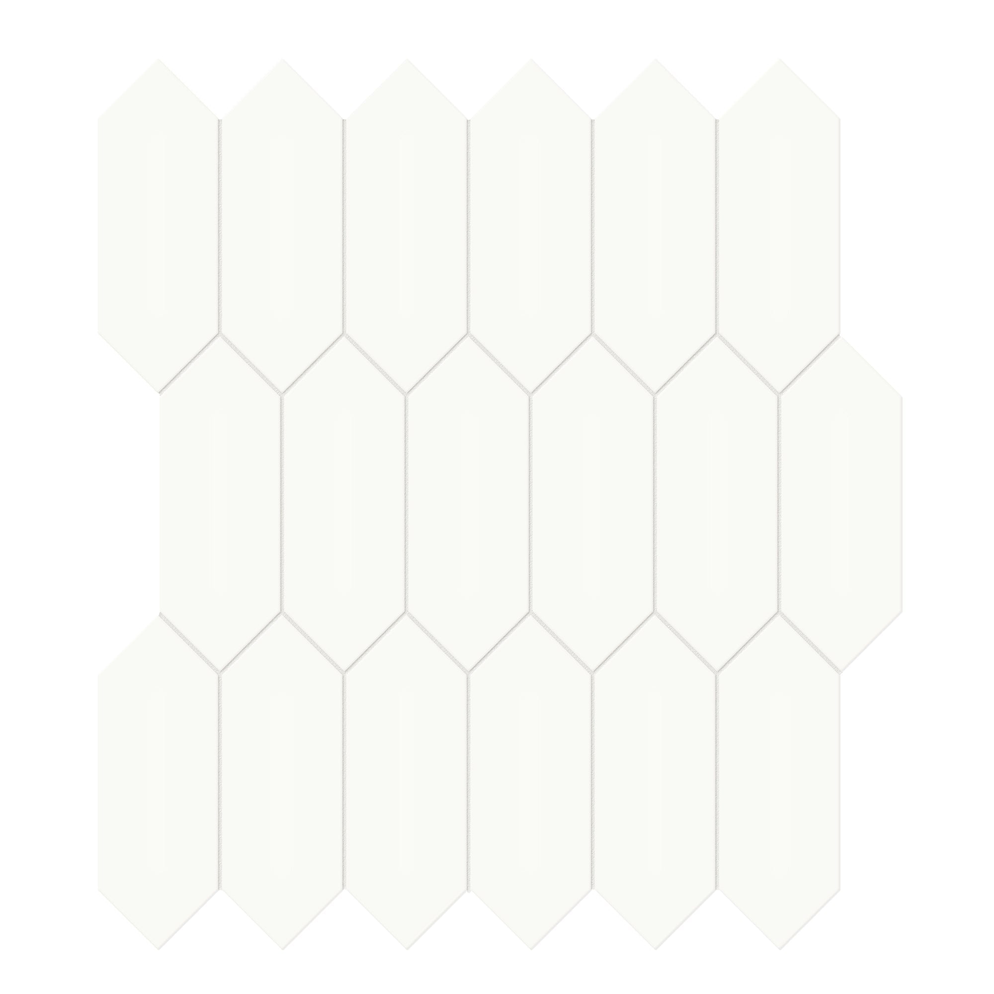 2x5 Architeck White Picket Matte Glazed Porcelain Mosaic