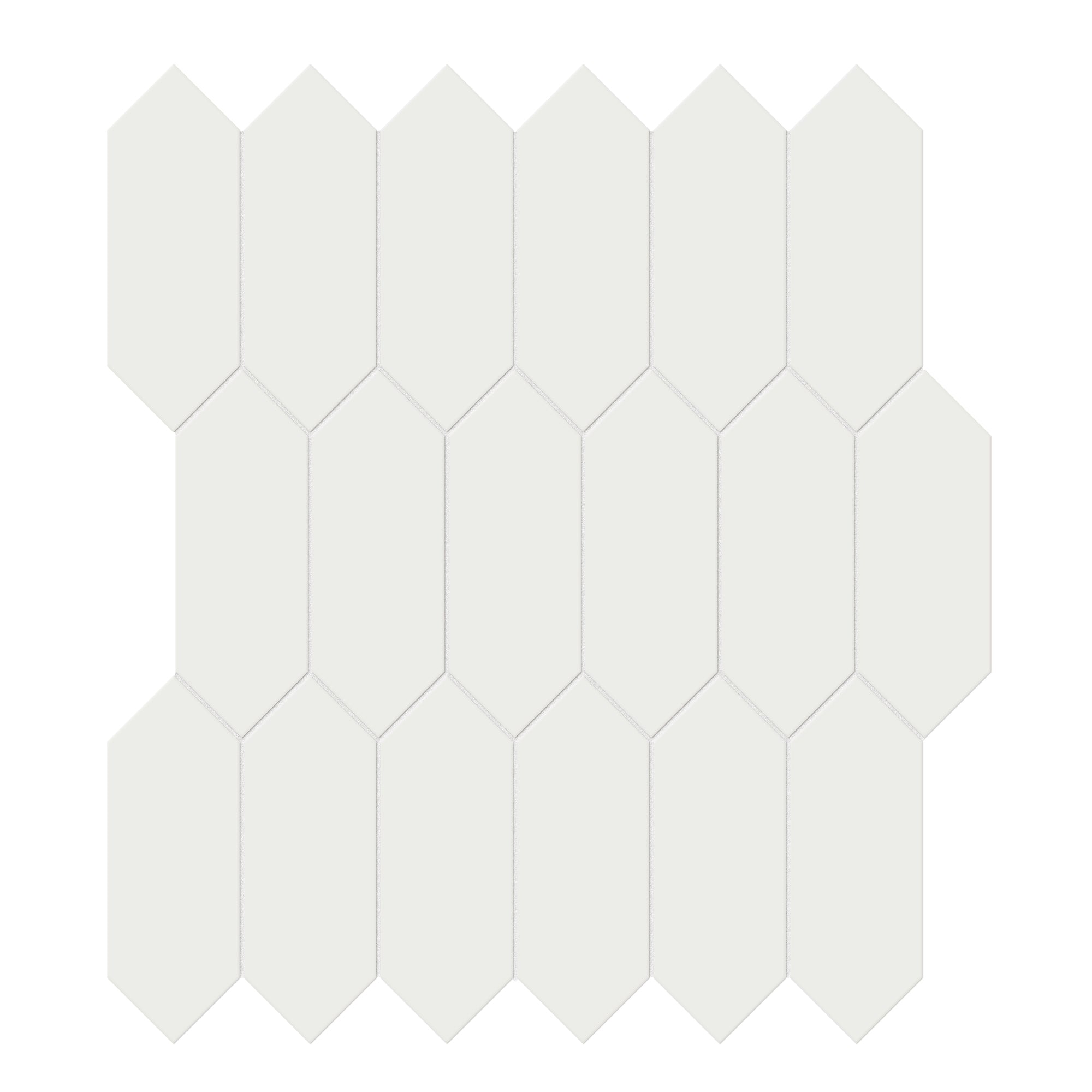 2x5 Architeck Classic Grey Picket Matte Glazed Porcelain Mosaic