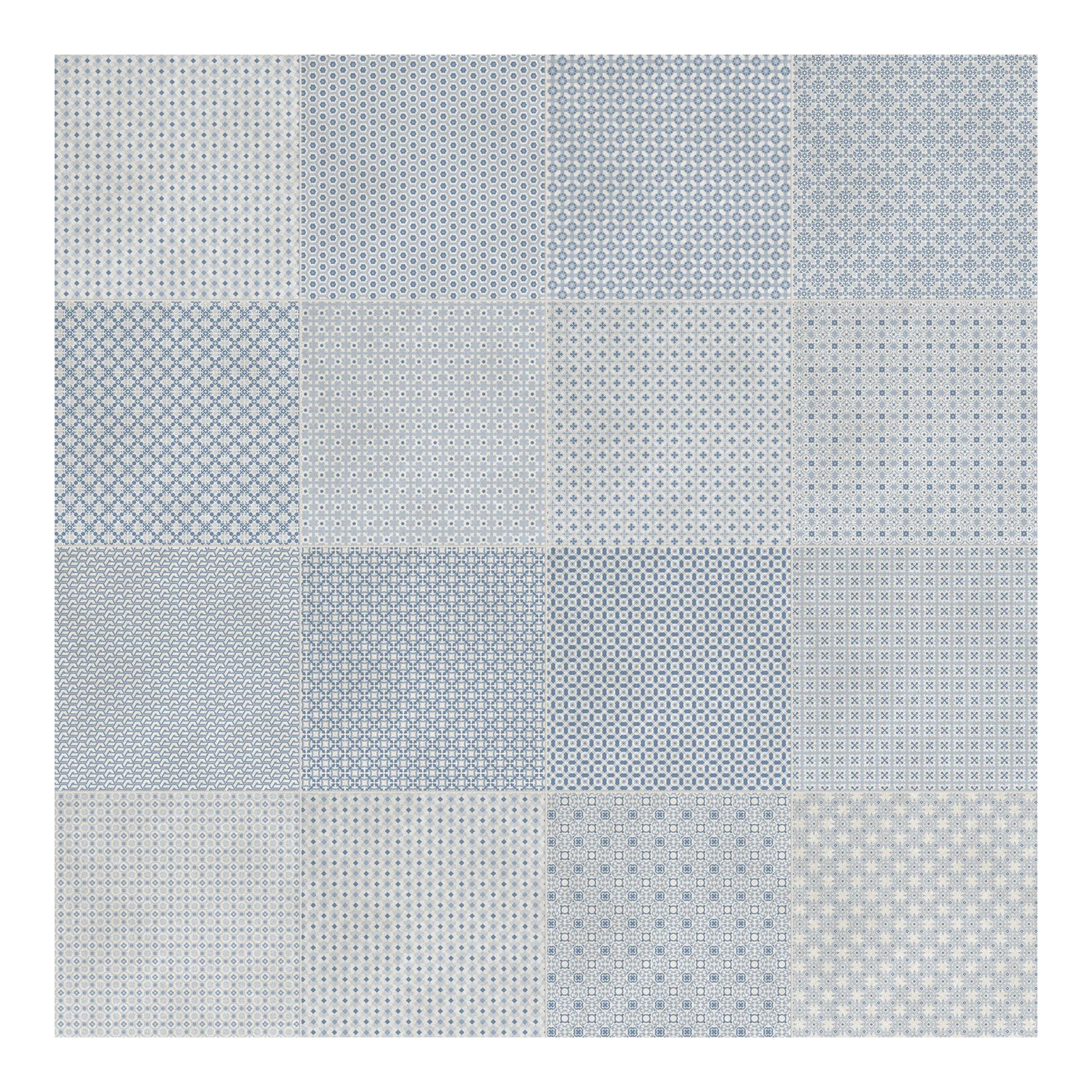 8x8 Drapery Denim Blend Matte Pressed Glazed Porcelain Tile
