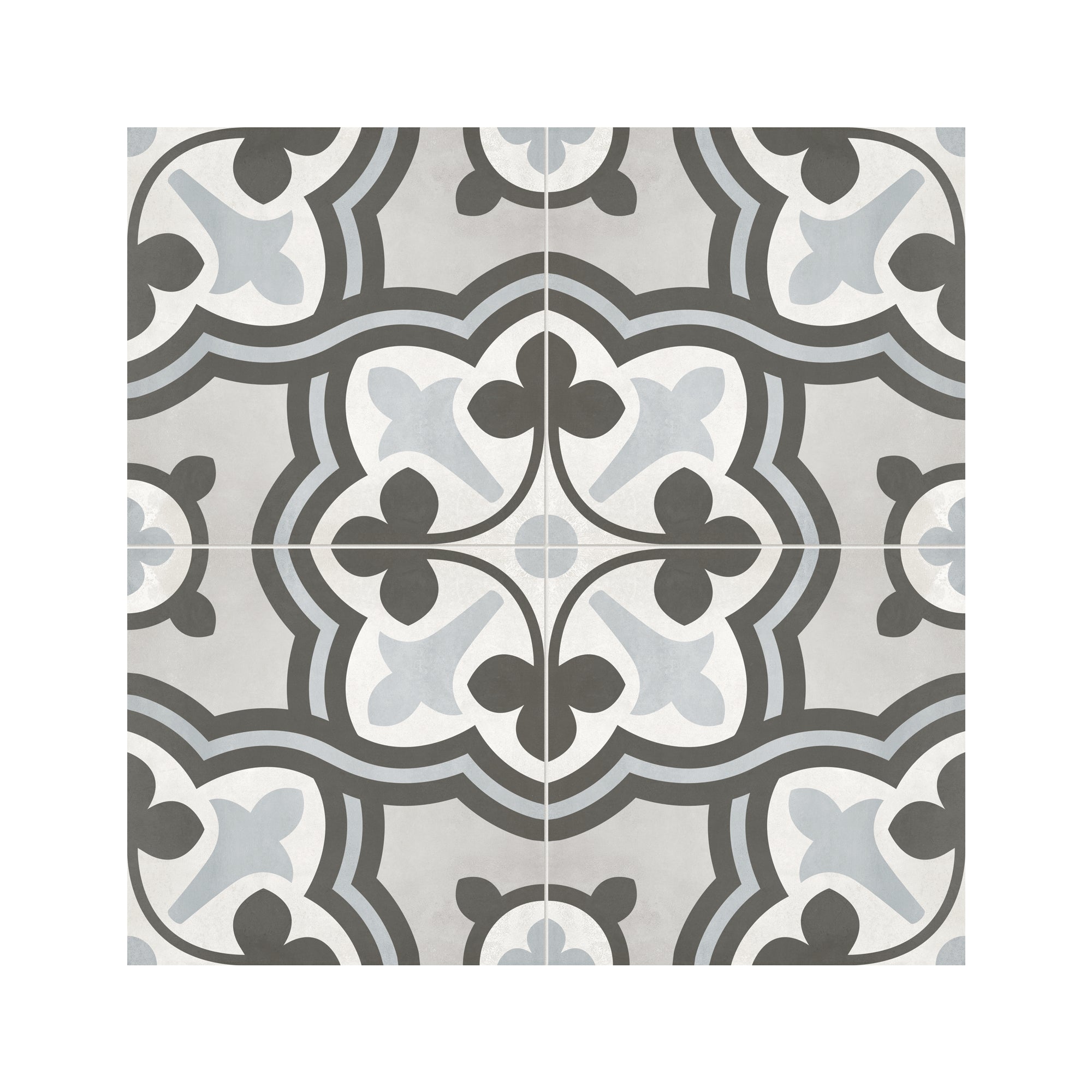 8x8 Format Baroque Light Blue Porcelain Matte Tile