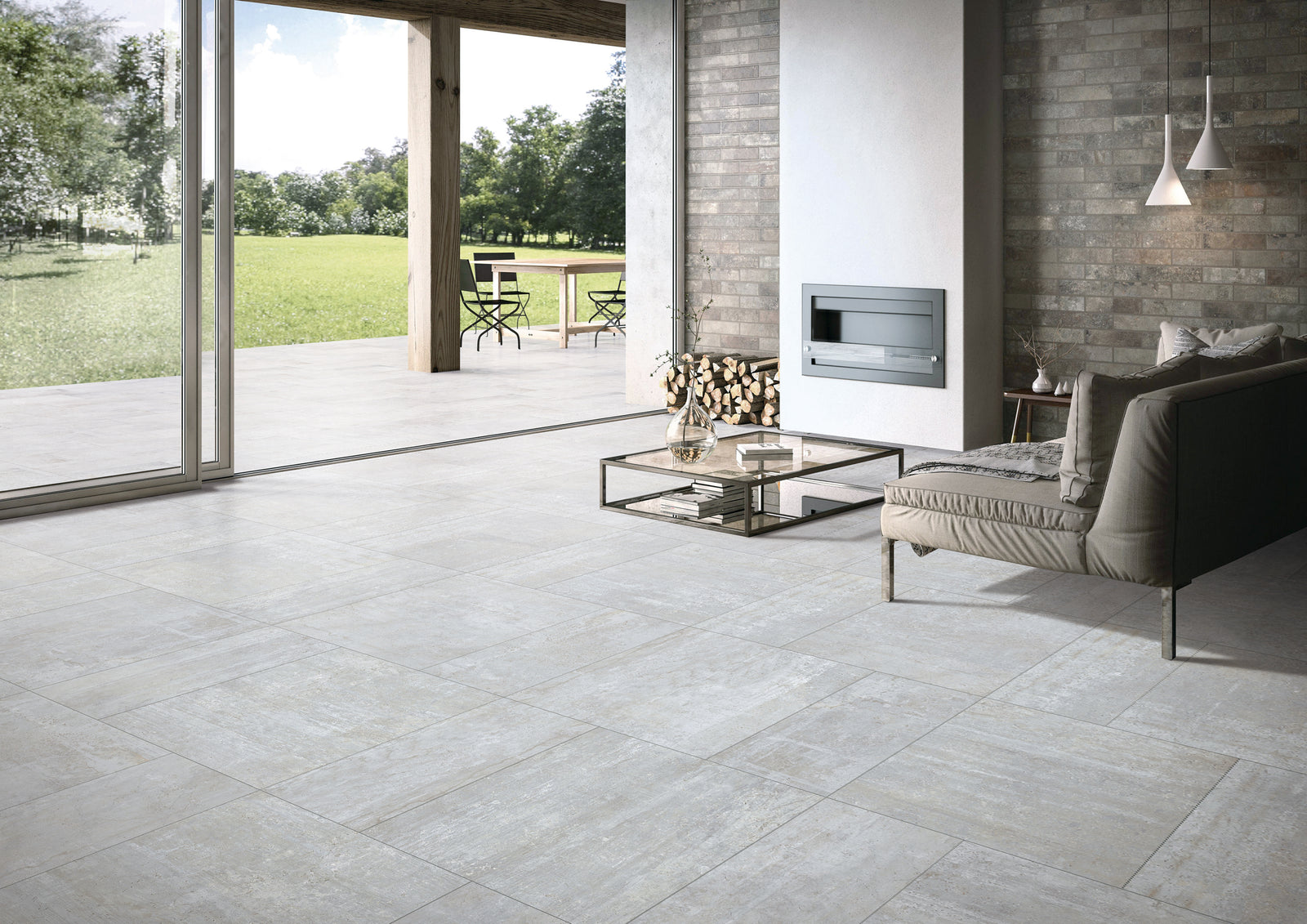 36X36 Esse Beige Cement Matte Porcelain Tile