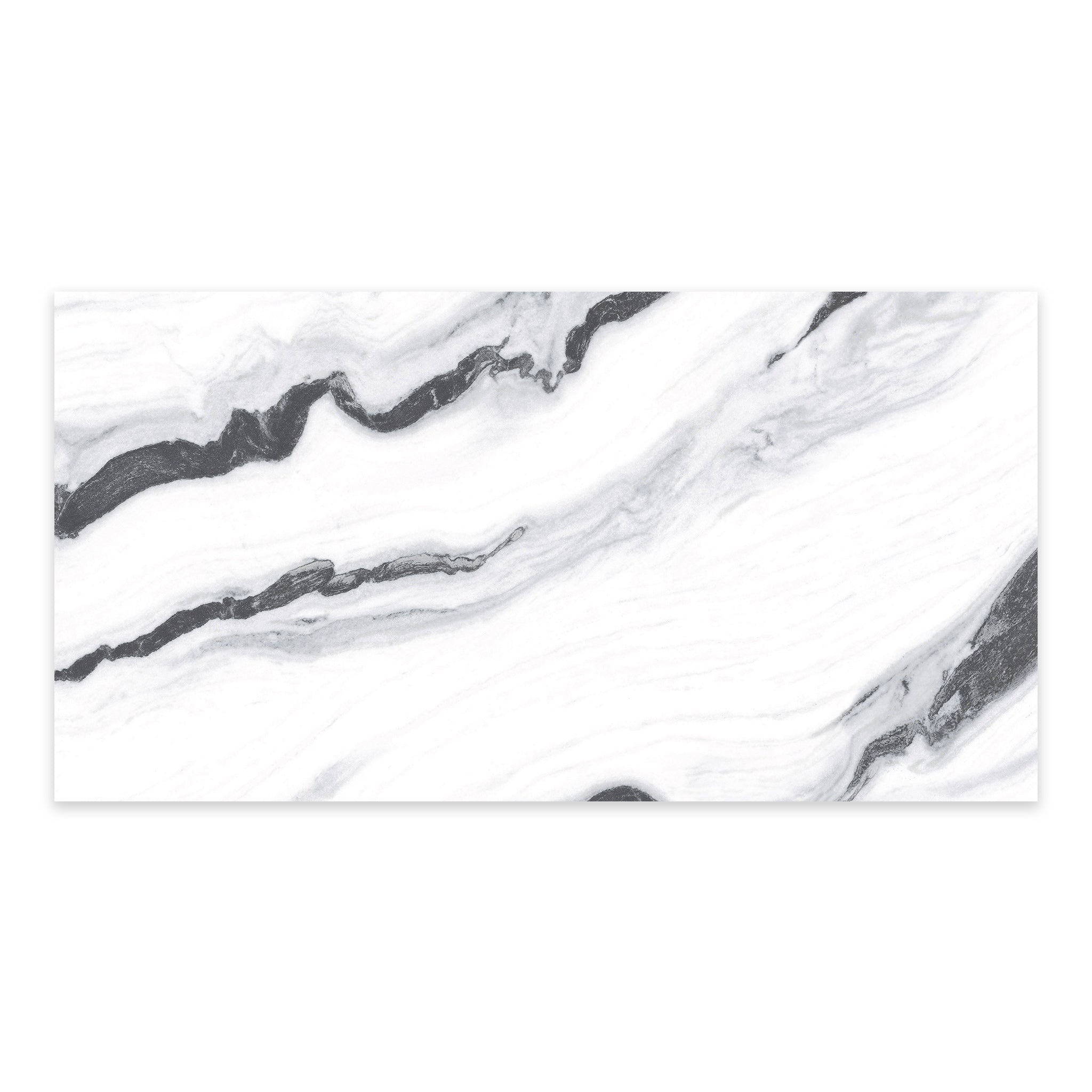 35x71 Panda White Polished Porcelain Tile