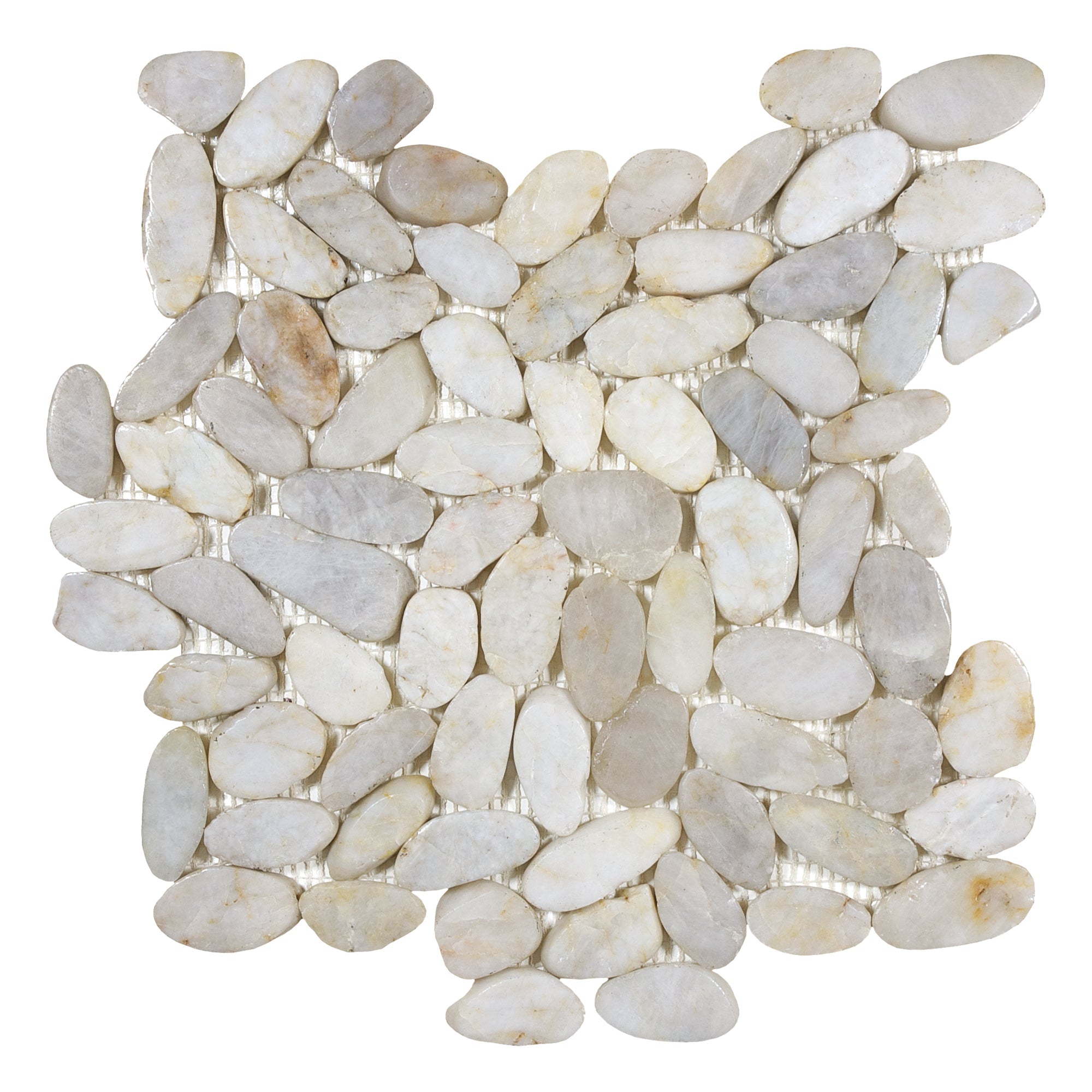 Flat Pebble Spa Snow Stone Polished Mosaic